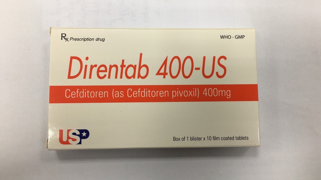 Direntab 400 - US Cefditoren 400mg USP (H/10v) | Top Thuốc