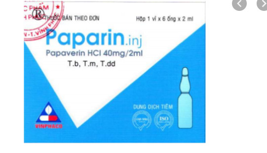 Paparin Papaverin 40mg tiêm Vĩnh Phúc (H/10o/2ml) | Top Thuốc